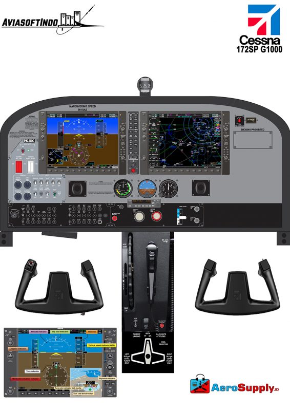 POSTER COCKPIT C172 G1000 WITHOUT CHECKLIST - Aerosupply