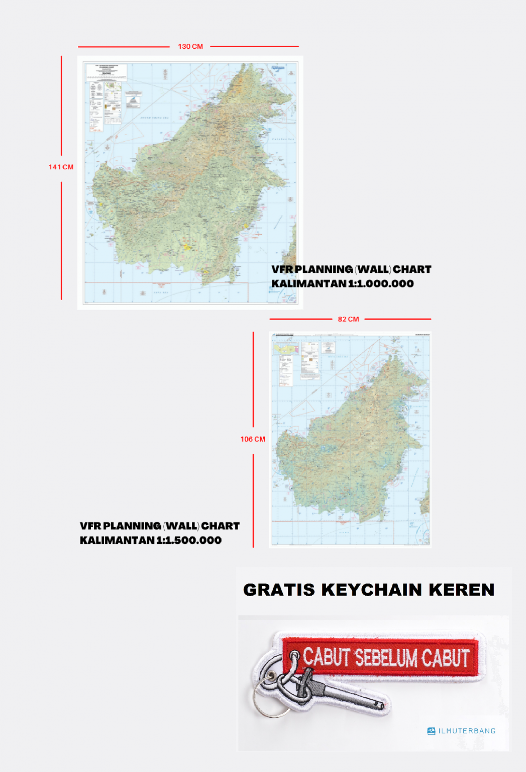 VFR PLANNING (WALL) CHART KALIMANTAN - Aerosupply