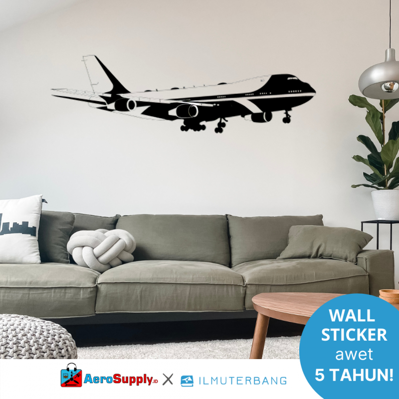 BOEING 747 LANDING WALL STICKER PREMIUM - Ilmuterbang