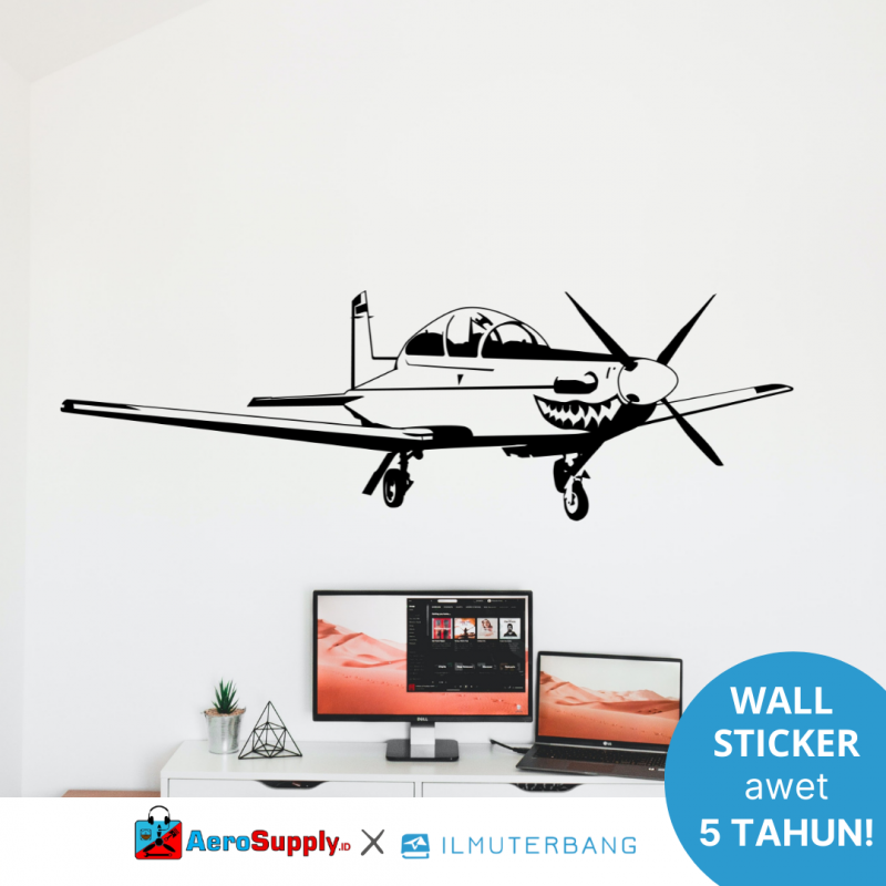 EMBRAER EMB 312 TUCANO WALL STICKER PREMIUM - ilmuterbang