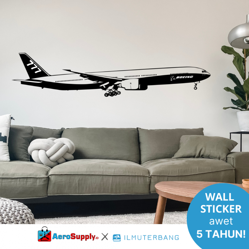 BOEING 777 LANDING WALL STICKER PREMIUM - Ilmuterbang