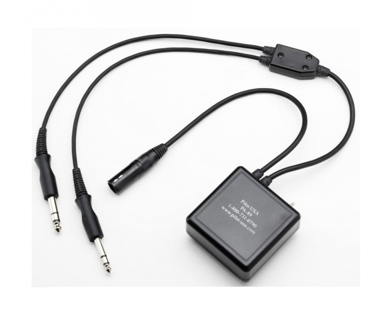 ADAPTER HEADSET 6 PIN LEMO DUAL GA PA-89B -PILOT USA - Aerosupply