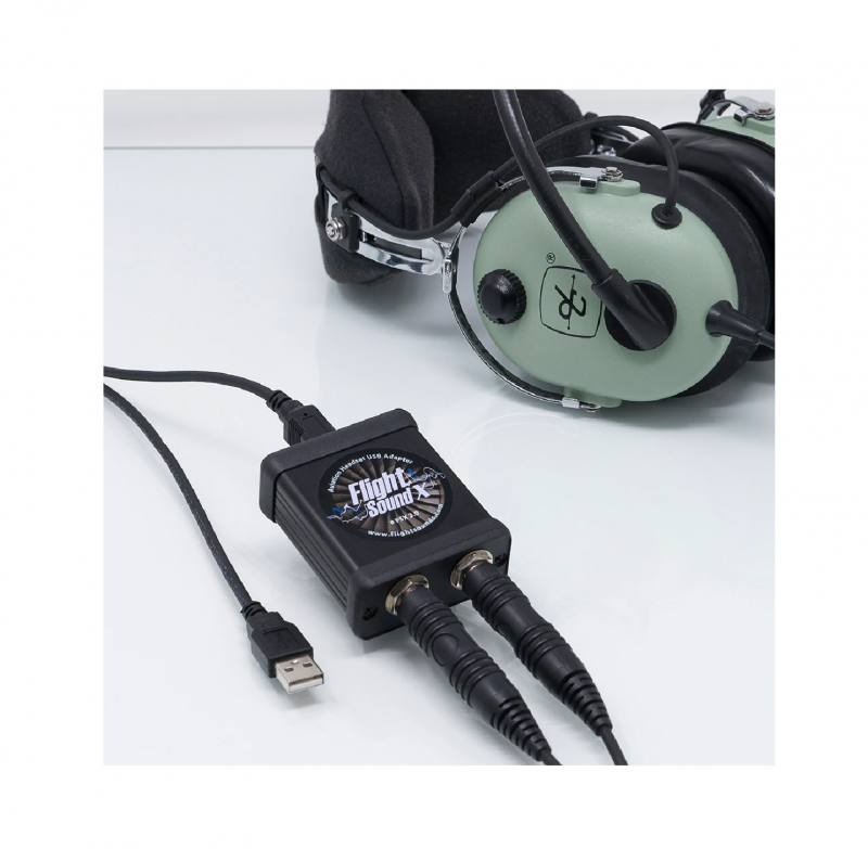 ADAPTER HEADSET AVIATION DUAL GA TO USB PC - FLIGHT SOUND X - Aerosupply