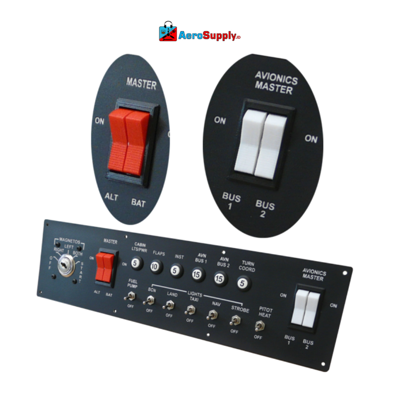 Blusim Flight Sim Cessna Switch Panel with Ignition - Aerosupply