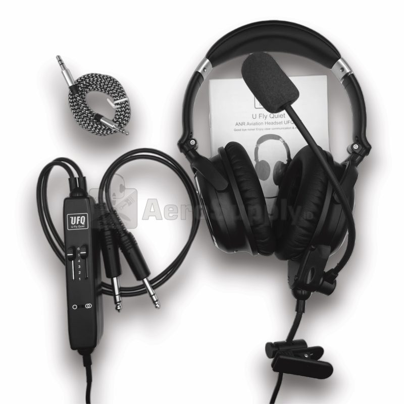 UFQ A7 ANR Aviation Pilot Headset Dual GA - Aerosupply